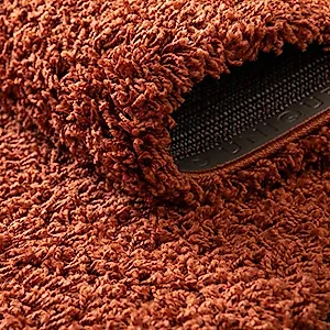 Unique Loom Solid Shag Collection Area Rug (4' 1" x 6' 1", Terracotta)