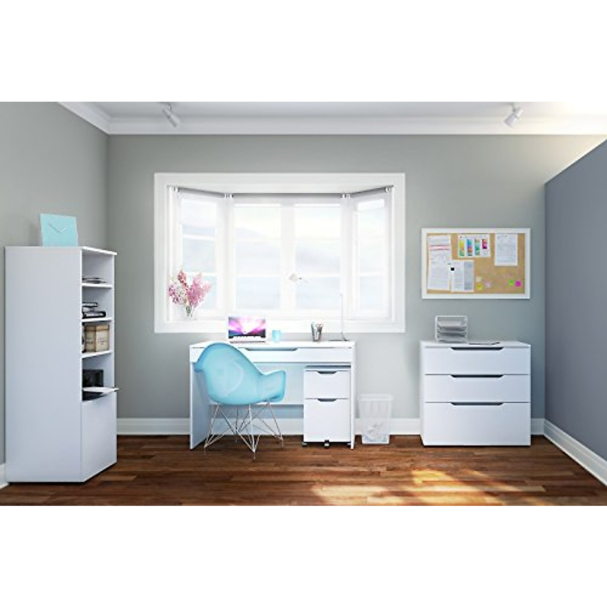 Arobas 3-Drawer Filing Cabinet from Nexera, White