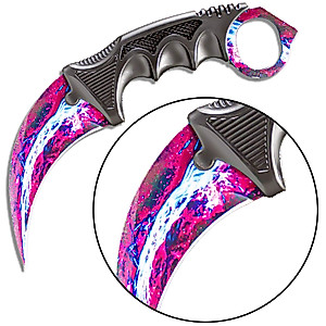 WeTop Karambit Knife, Stainless Steel Fixed Blade Tactical Knife, CS-GO for Hunting Camping Fishing and Field Survival, with Sheath and Cord