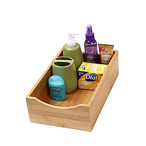 YBM HOME Bamboo Drawer Organizer Storage Box for Spices and Kitchen Items, Lingerie, Small Tools, and Gadgets, 330
