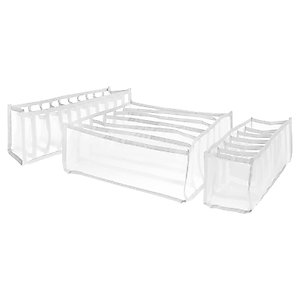 uxcell Jeans Organizer for Closet, 7 Grids/11Grids Wardrobe Clothes Organizer Storage Box for Jeans, Sweater, T-Shirt, Underwear, White