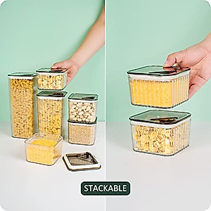 Annaklin Airtight Food Storage Containers for Pantry 6 Pack, Kitchen Storage Containers with Lids Airtight Stackable, Insect Proof, Pantry Organization and Storage Containers, Clear Canister Set