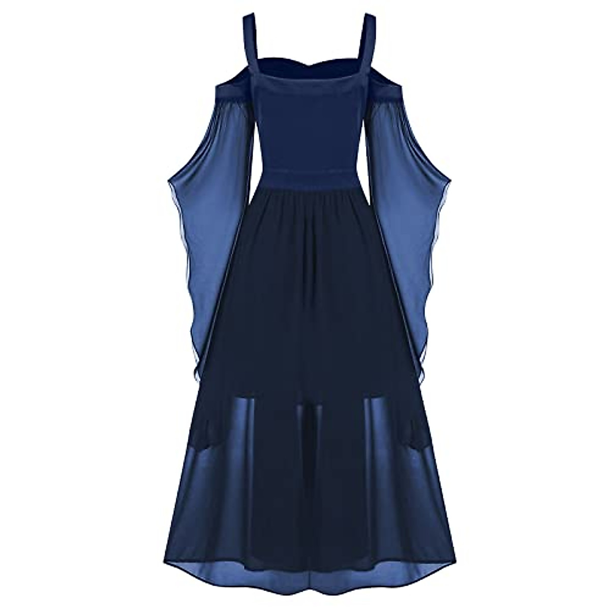 Renaissance Faire Costume Women Plus Size Chest Braces Ren Faire Corset Steampunk Costume Women Corset Dresses Burlesque Outfits for Women Renaissance Faire Witch Dress for Women（1-Navy,X-Large）