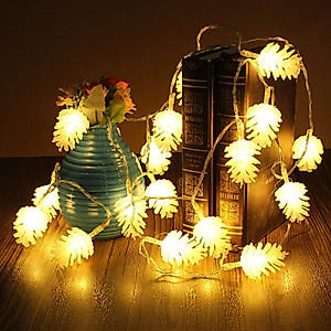 SNOMYRS Solar String Lights Outdoor 30 Led 21 Ft Solar Powered Pinecone String Lights, Waterproof Solar Christmas Lights with 8 Lighting Modes for Garden Yard Home Porch Party Decor (Warm White)