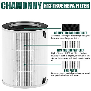 CHAMONNY Max/Mage/Mage Pro Replacement Filter, Compatible with A-floia MAX/MAGE/MAGE PRO and Sans/Air-Honati/Compass Home Smart/Taylor Swoden/Cuckoo CAC-J1510FW/Rosewill RHAP-20001, RHAP-20002, 2 Pack