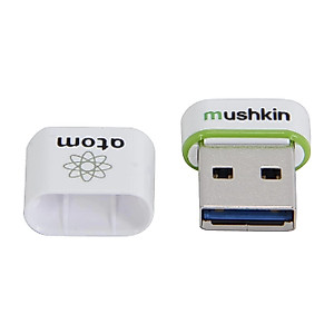 Mushkin 128GB Atom USB 3.0 Flash Drive - White/Green