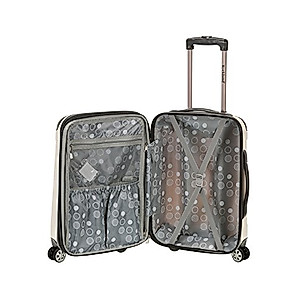 Rockland London Hardside Spinner Wheel Luggage, White, 3-Piece Set (20/24/28)