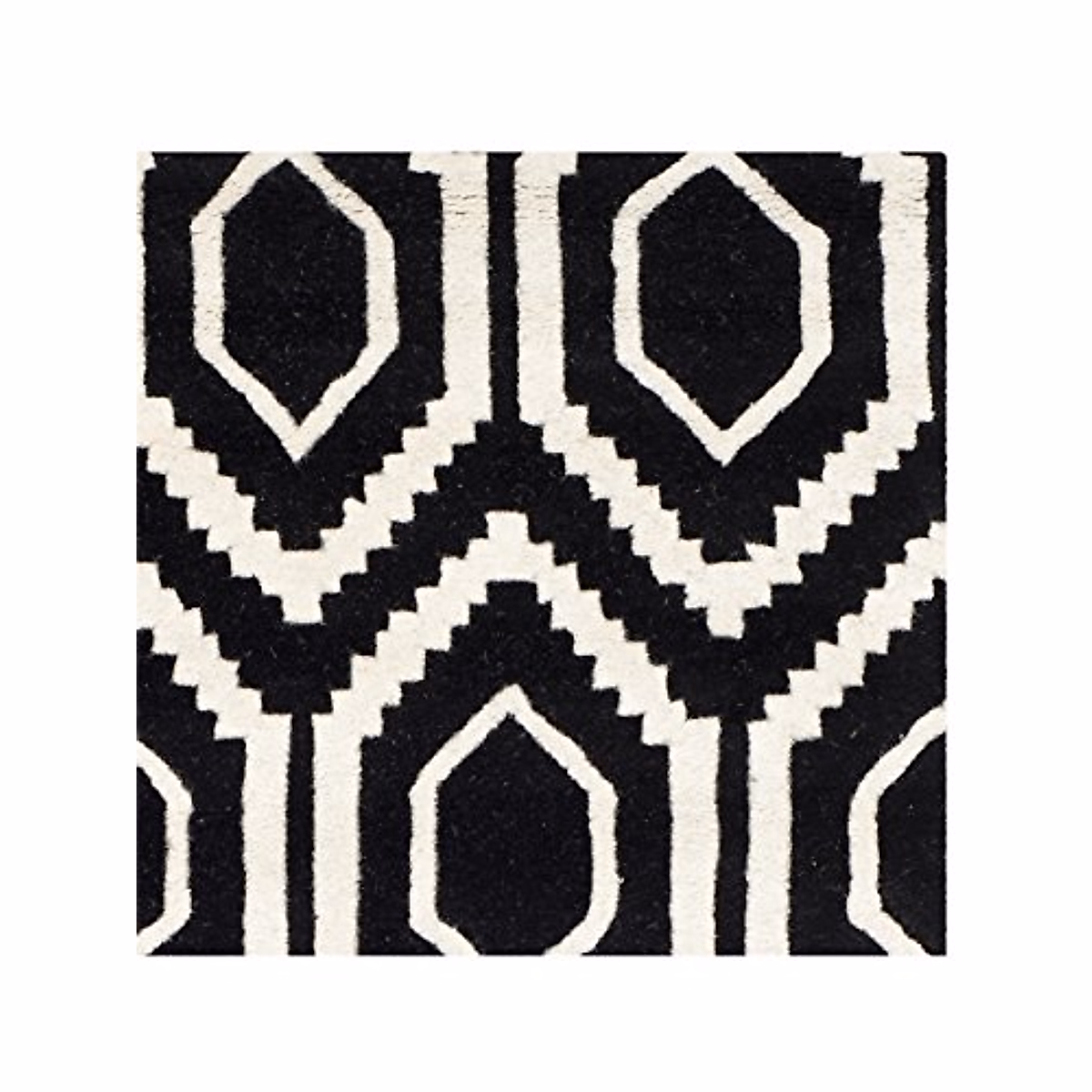 SAFAVIEH Chatham Collection 2' x 3' Black/Ivory CHT731K Handmade Geometric Premium Wool Accent Rug