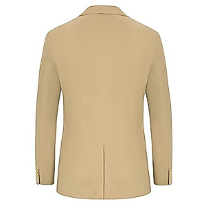 PJ PAUL JONES Men Casual Sport Coat Lightweight 2 Button Regular Fit Blazer Notch Collar Suit Jacket Stretch Performance Sportcoat Khaki