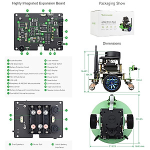 Waveshare JetBot Professional Version ROS AI Kit, Dual Controllers AI Robot, Lidar Mapping, Vision Processing, Includes Waveshare Jetson Nano Dev Kit 4GB (NOT Support Nano 2GB)