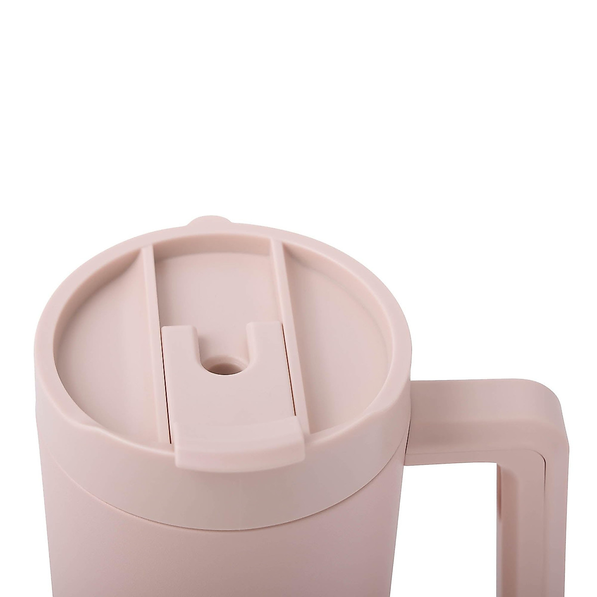 Manna Stainless Steel Double Wall Insulated Tumbler with Smart Seal Dual Sip Lid and Straw Fit Handle - 40 Oz - Rose Quartz Powder Coat