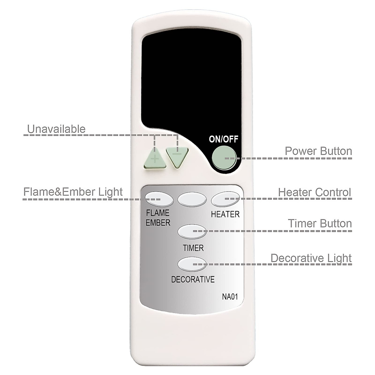 Replacement for Napoleon Azure Fireplace Heater Remote Control NEFV38H W190-0074