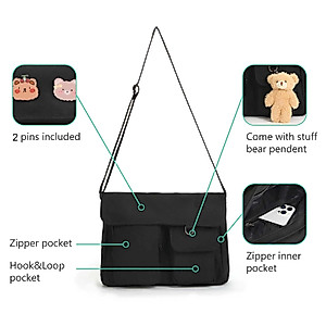 Phaoullzon Kawaii Crossbody Bag Cute Messenger Bags Canvas Shoulder Purse Gifts for Teens