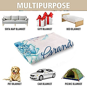 Afterprints Blanket Gifts for Grandma, Grandma Birthday Gifts, Mother‘s Day Gifts for Grandma from Granddaughter Grandchildren, We Love You Cozy Throw Blankets Present 50" x 60"