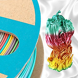 TECSONAR Silk Shiny Multicolor Rainbow PLA 3D Printer Filament 1.75mm, Dimensional Accuracy +/- 0.02mm, 1kg Spool (2.2lbs), Fit Most 3D Printer, Rainbow Macaron Series PLA
