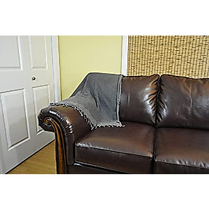 Stonewashed Turkish Throw Blanket in Denim Grey Blue, Soft, Cozy and Lightweight, Perfect for Use as a Love Seat or Sofa Throw, Partical Bed Cover, Beach Blanket or Yoga Blanket