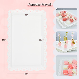 Pack of 10 NWK Cake Stand, Cupcake Stand, with 3 x Two-Tier Cupcake Stands, 3 x Three-Tier Cupcake Stands, 4 x Appetizer Trays, for Birthday Baby Bridal Shower Party (White)