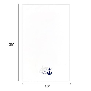 Serafina Home Summer Soft Absorbent Nautical Ocean Guest Hand Towels: Coastal Love Anchors The Soul, 2 Piece (Anchor Love)