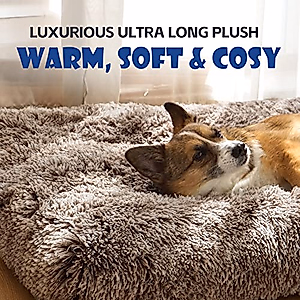 ULIGOTA Dog Bed Crate Pad for Large Dog 36 inch Dog Crate Beds for Large Dogs, Deluxe Plush Anti-Slip Pet Beds, Fulffy Kennel Pad