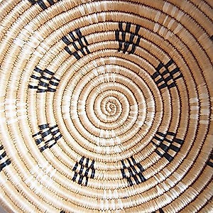 Small African Basket- Rugombo/Rwanda Basket/Woven Bowl/Sisal & Sweetgrass Basket/Tan, Black, White