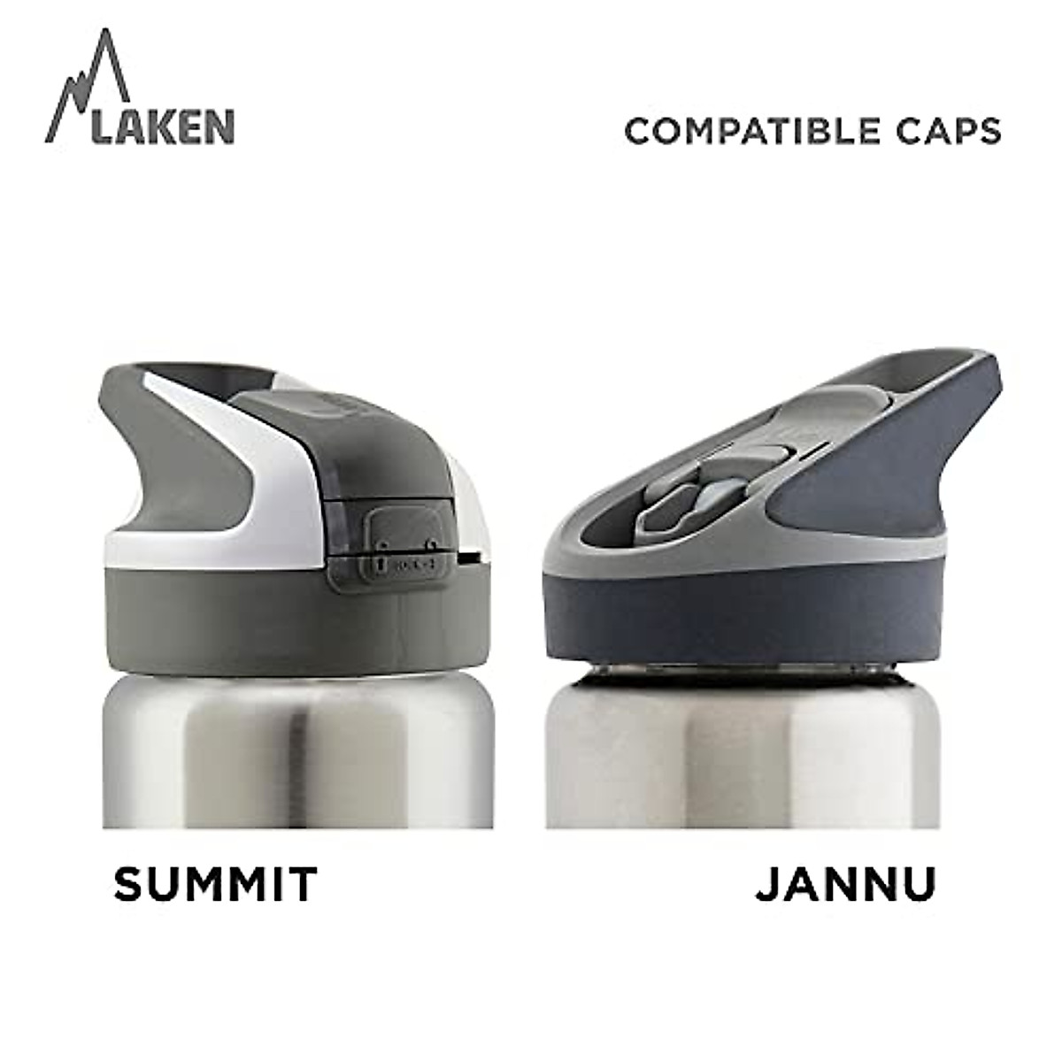 Laken Thermo Classic Vacuum Insulated Stainless Steel Wide Mouth Water Bottle with Screw Cap, 17 Oz, Silver