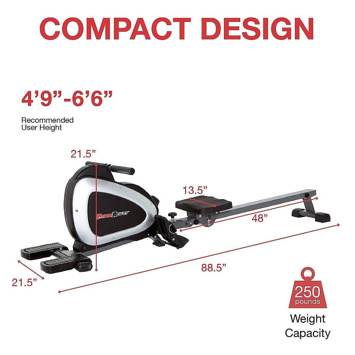 Fitness Reality Magnetic Rowing Machine with Bluetooth Workout Tracking Built-In, Additional Full Body Extended Exercises, App Compatible, Tablet Holder, Rowing Machines for Home Use