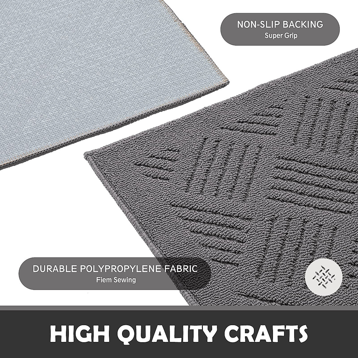 JEEDOVIA Door Mat Indoor Doormat,Front Back Door Mats Non Slip Entrance Rugs Rubber Backing,Inside Doormats for Entryway Low-Profile, Absorbent Resist Dirt Floor Mats Washable,20"x32"Grey