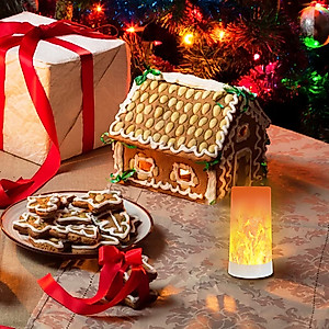 Kitmose 4X LED Flame Effect Light , USB Rechargeable 4 Modes Flickering Flame Candle Lantern with Remote Timer Gravity Sensing Effect Magnetic Base Waterproof Dimmable Outdoor Hanging Lamps Camping