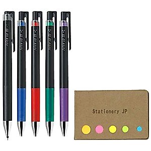 Pilot juice up 03 Retractable Gel Ink Pen, Hyper Fine Point 0.3mm, 5 Color Ink, Sticky Notes Value Set