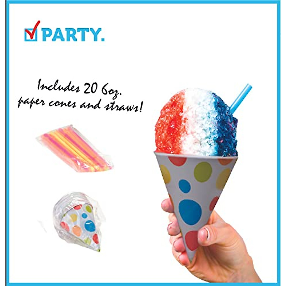 Courant CSM2081 Snow Cone Maker, Festive Red