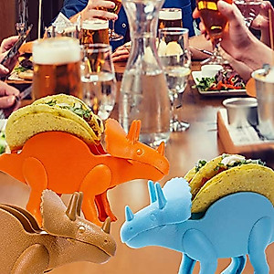 Dinosaur Taco Holders Set of 3,Holds 2 Tacos Each,Dinosaur Taco Stand for Kid,Tortilla Holder for Fun Taco Tuesday Party