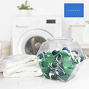 DilaBee Plastic Candy Jars for Candy Buffet, Candy Jars with Lids, Clear Cookie Jars for Kitchen Counter, Candy Dishes for Candy Buffet with Airtight Lid, Candy Bar Containers Set - Hexagonal Jars with Labels [129 Oz, Pack of 2] - Food Grade BPA-Free