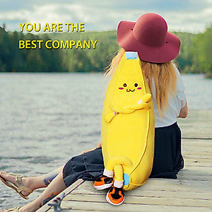 Bananaplush Stuffed Animal Cute Fruit Plushie Hugging Pillow Long Plush Toys Sleeping Doll Gift for Birthday, Valentine, Christmas
