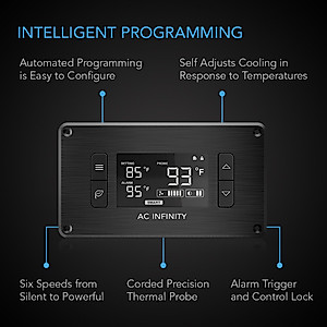 AC Infinity Controller 2, Fan Thermostat and Speed Controller, Controls AIRPLATE, MULTIFAN, USB Fans and Devices, for AV Cabinet Cooling