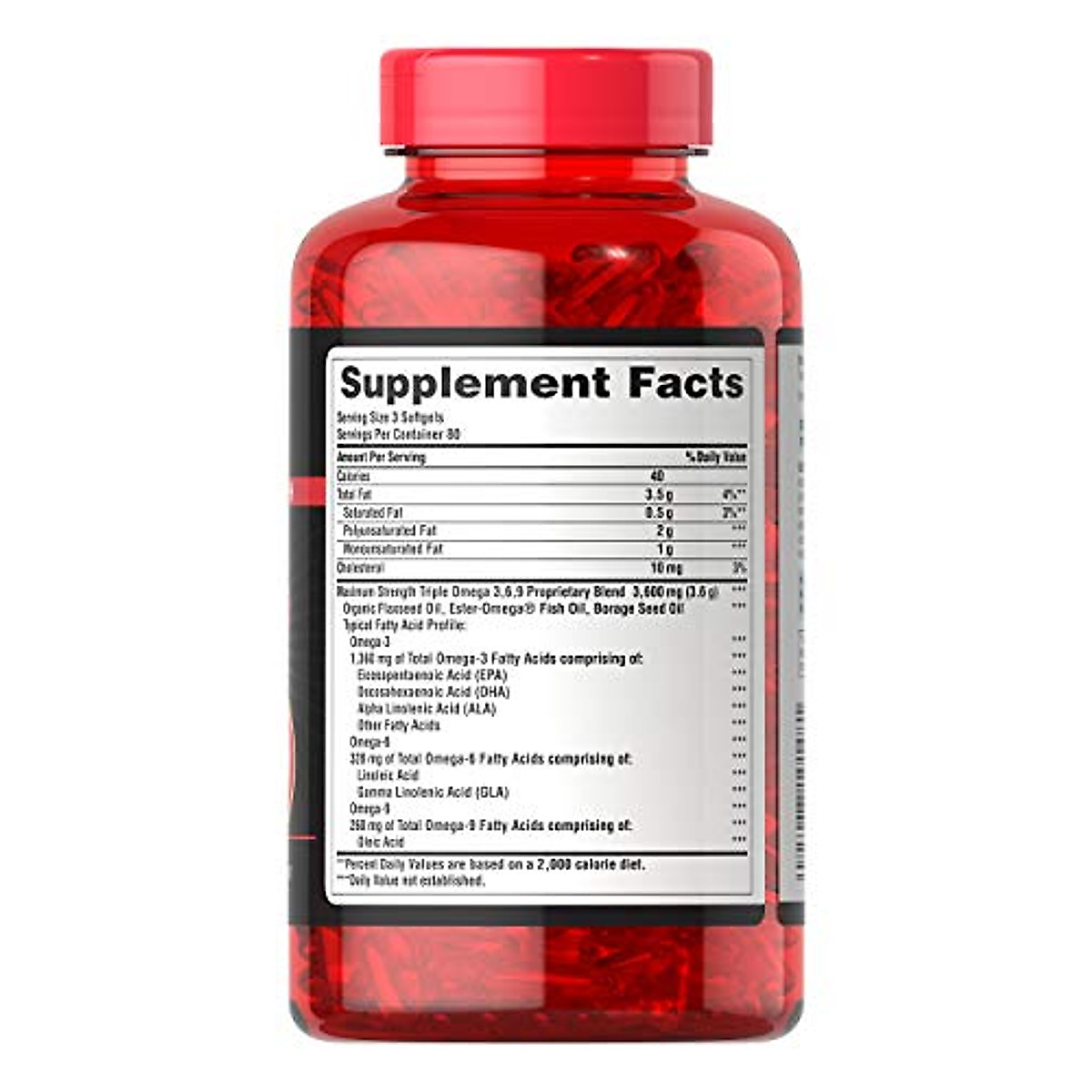 Triple Omega 3-6-9 Fish, Flax and Borage, supports healthy joints B00AZ10SQA White 240 Count (Pack of 1)