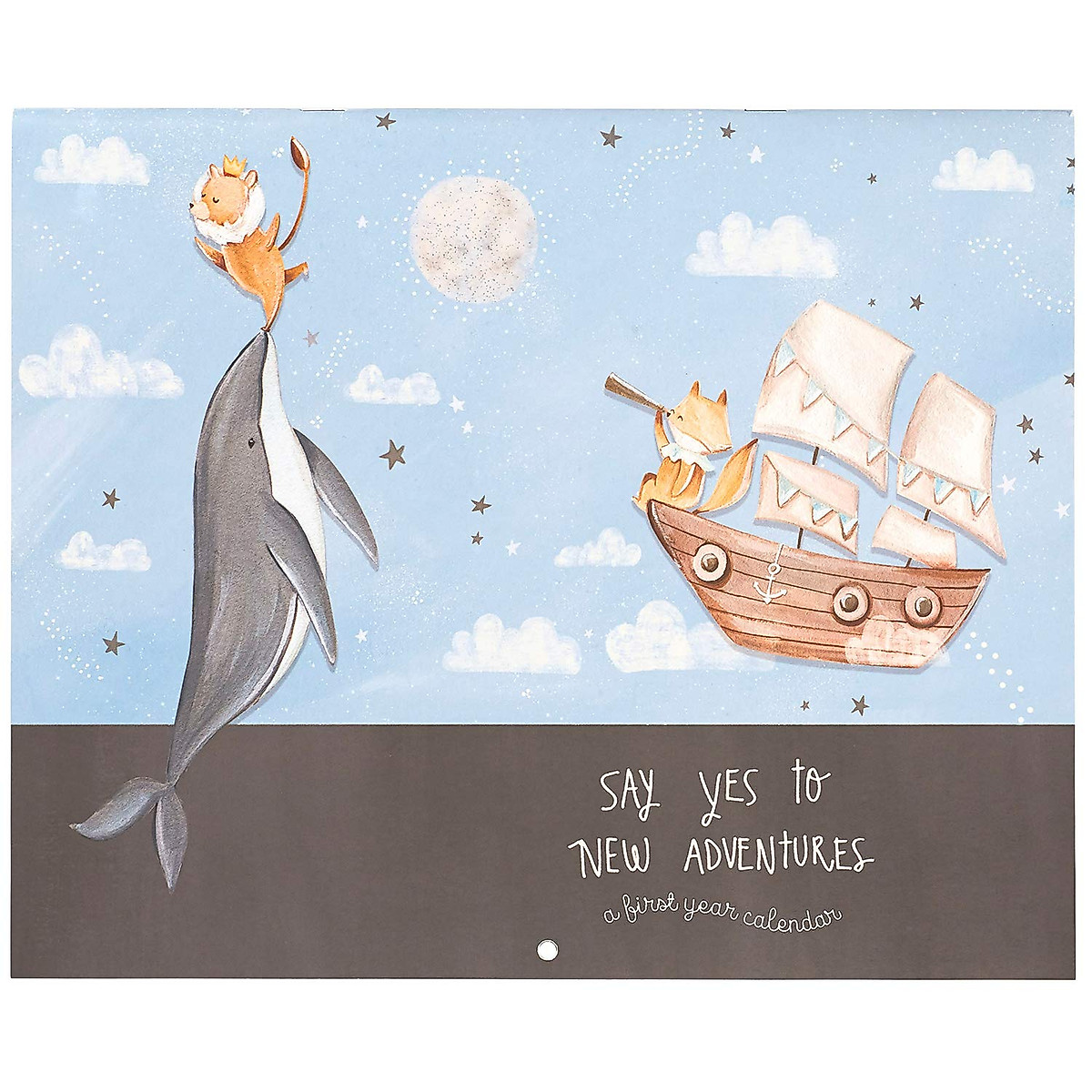 C.R. Gibson ''Say Yes to New Adventure'' Nautical Baby's First Year Calendar for Boys, 32 Pages, 11'' x 18''