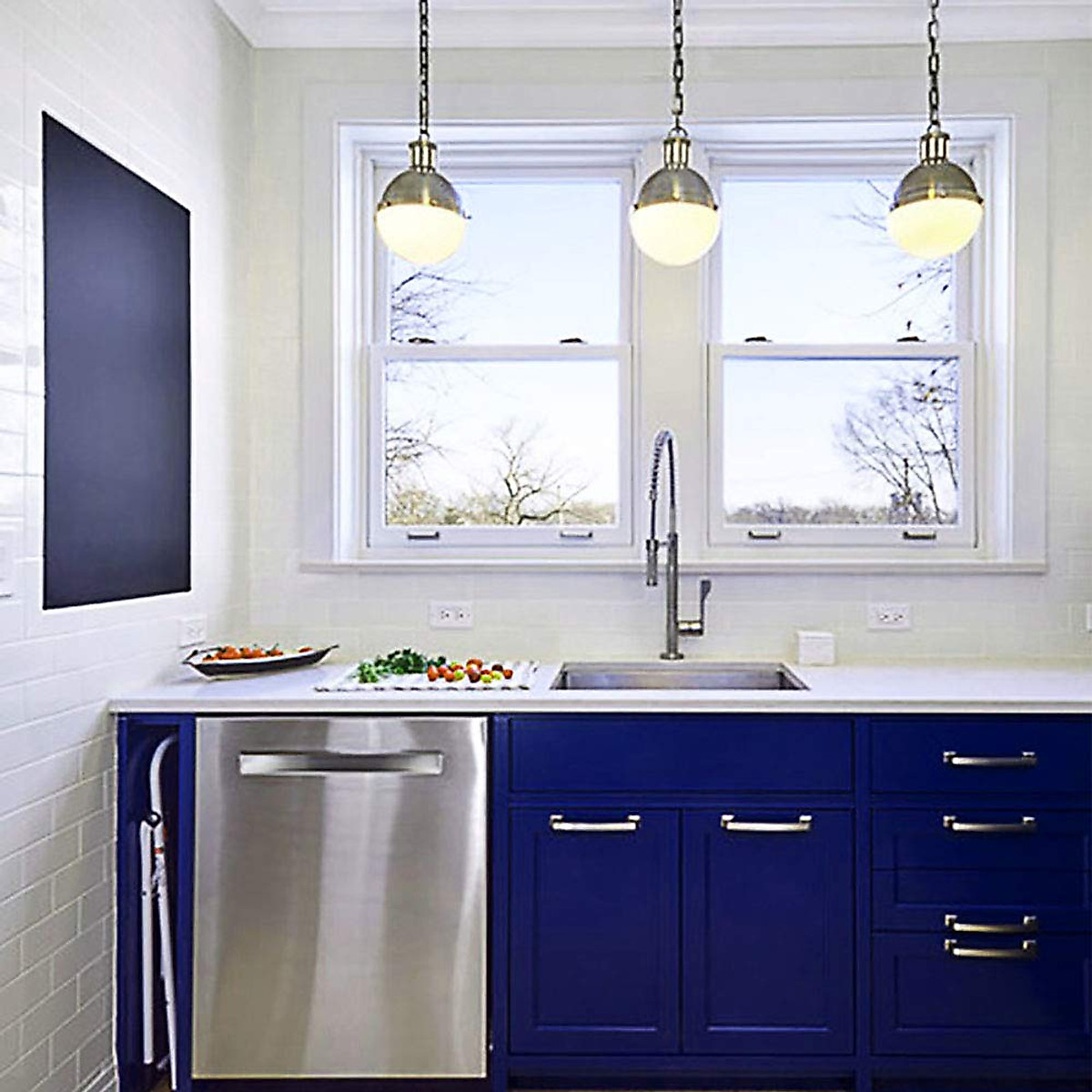 17.7" x118" Yasinet Dark Blue Peel and Stick Wallpaper Blue Contact Paper Waterproof Self Adhesive Removable Blue Wall Paper Textured Wallpaper Decorative for Wall Covering Countertop Table Vinyl Film