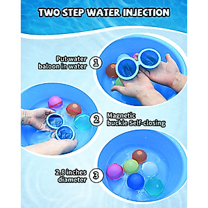 SOPPYCID Tonoviviy Tonoviviy Water Bomb Balloons Reusable, Self-cleaning Refillable Water Balloons for Kids and Adults(4pcs)