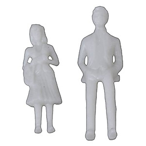 BQLZR White Unpainted Architectural 1:75 Scale Model Figures for Placed on Cakes, Railway Models, Building Models, Dioramas,6 Types of Poses,Make of Light Plastic