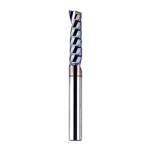 SpeTool O Flute CNC Router Bit 1/4 Inch Shank 1 Inch Cutting Length with Extra Long Life Coating Single Flute End Mill for Acrylic Aluminum Wood Cut