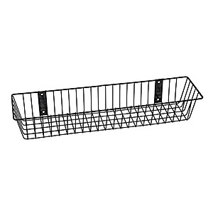 Rack Em Racks 9077-B Universal Wire Basket44; Black - 24 x 6 x 4 in.