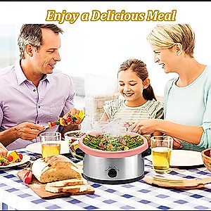 Dexspoeny Silicone (for Crock-Pots) Liner, Instead of Disposable Liner Reusable Leakproof & BPA Free Slow Cooker Liners Fits 6-7 Quarts (Crock Pots) Cooking Bags for Oval Pots Pink and Gray