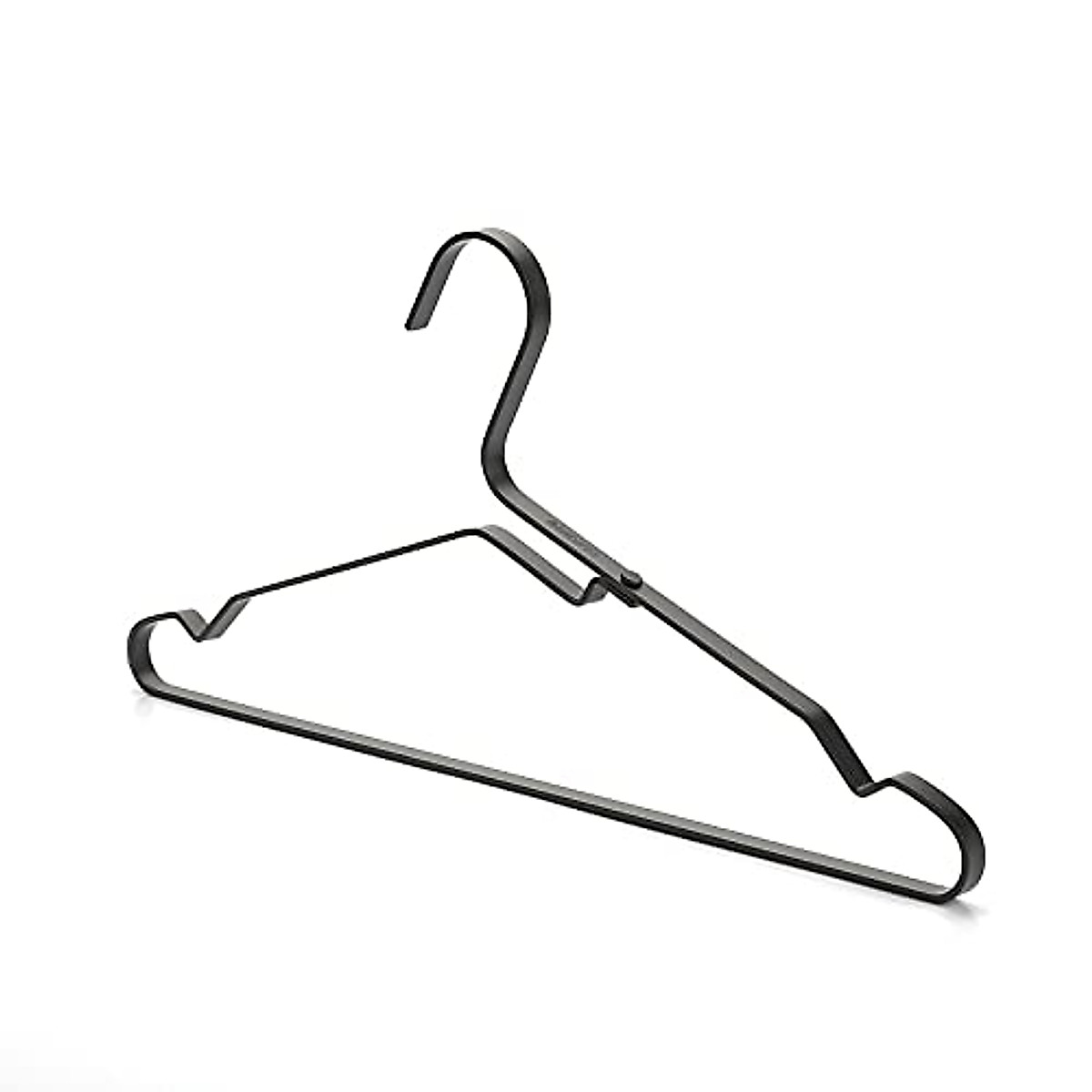 Brabantia Lightweight Black Aluminium Clothes Hangers (Set of 4) Extra Grip & Anti-Stretch Design
