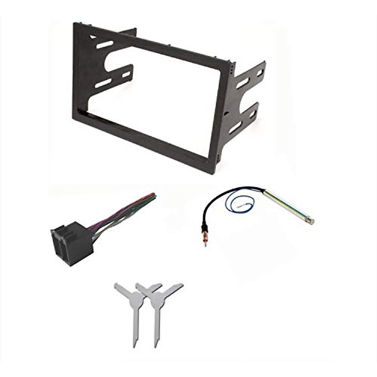 ASC Audio Car Stereo Dash Pocket Kit, Wire Harness, Antenna Adapter, and Radio Removal Tool for Installing a Double Din Radio for VW Volkswagen- 1999 2000 2001 Golf/GTI, Jetta, Passat