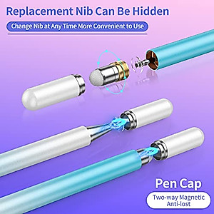 Stylus Pens for Touch Screens, 2 in 1 High Precision Magnetic Disc Universal Stylus Pen for iPad Compatible with All Touch Screens