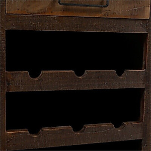 MAXCBD Nightstand Bedside Table Drawer Cabinet Wood Console Cabinet Fits Up to 12 Wine Bottles Storage Tower Dresser