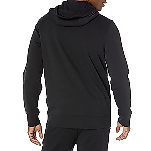 Amazon Essentials Men's Lightweight Long-Sleeve French Terry Hoodie, Black, Large