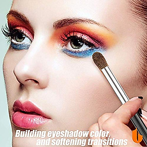 Urbanstrive Professional Eye Makeup Brushes Eyeshadow Brush Set - 3pcs Soft Synthetic Eyeshadow Blending Brush Kit - For Blending Eyeshadow, Eyeliner, Crease, Eyebrow, Long Lasting, Apply Better, Flawless Look Makeup - Silver
