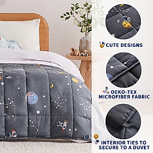 anfie Weighted Blanket Kids (36"x48" 5lbs), Weighted Blanket Cooling Blanket for Sleeping,Throw Size Breathable Blanket with Premium Glass Bead(Space Grey)
