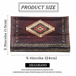 Olbye Boho Headbands Women Wide Head Bands Turban Elastic Nonslip Hairbands Workout Yoga Hair Scarfs Running Sweatband African Bohemian Head Wraps Fashion Hair Accessories for Women (D-Bohemian)